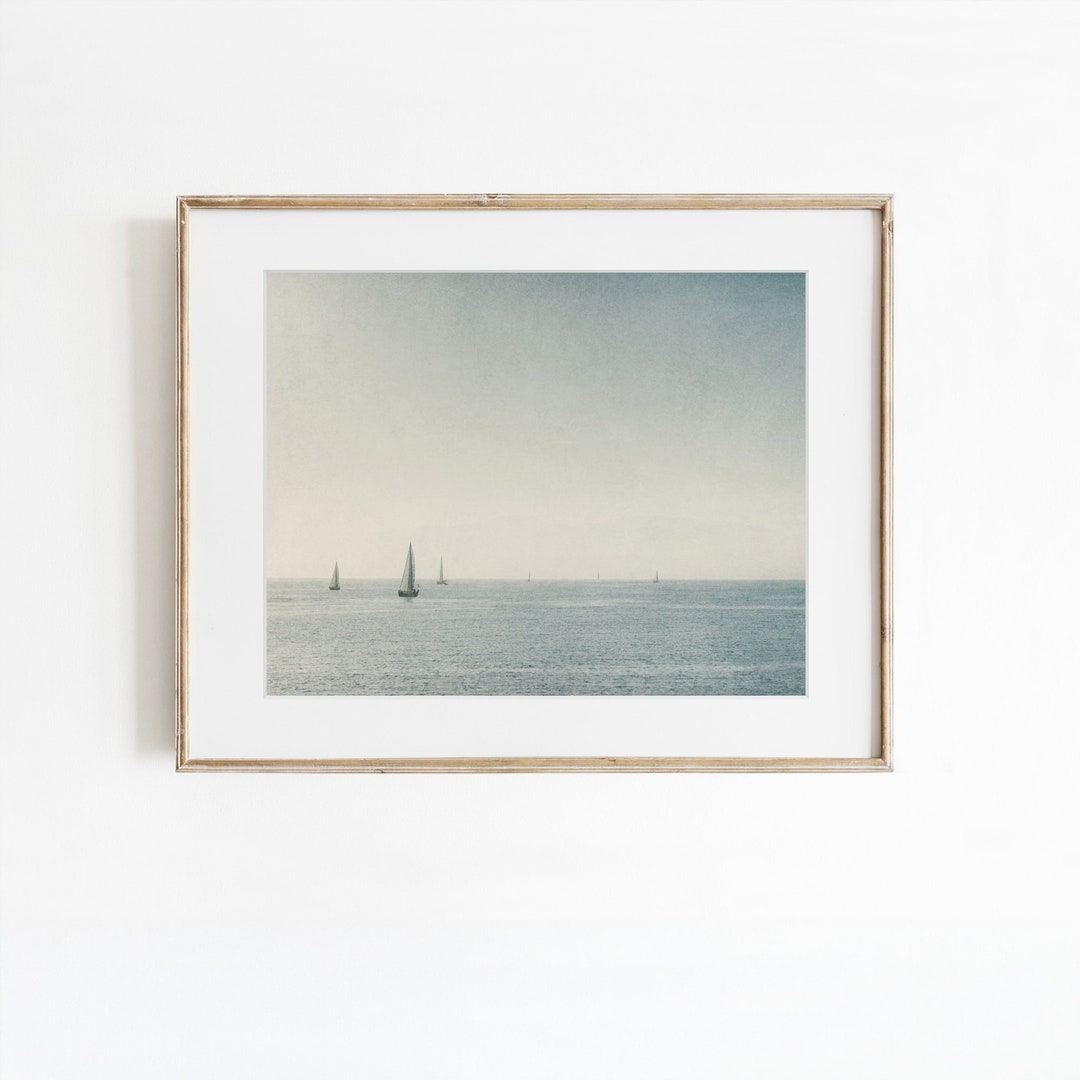 Sailboat Wall Art, Nautical Prints, Gifts for Dad, Beach Cottage Decor ...