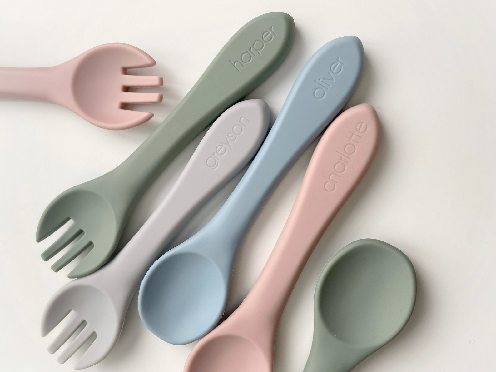 Personalized Spoon and Fork Set Silicone Utensil Set for - Etsy
