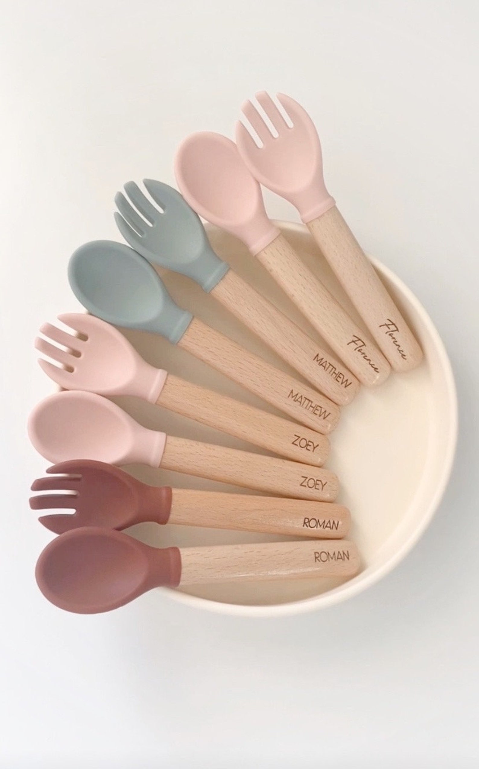 Personalized Spoon and Fork Set Silicone Utensil Set for - Etsy