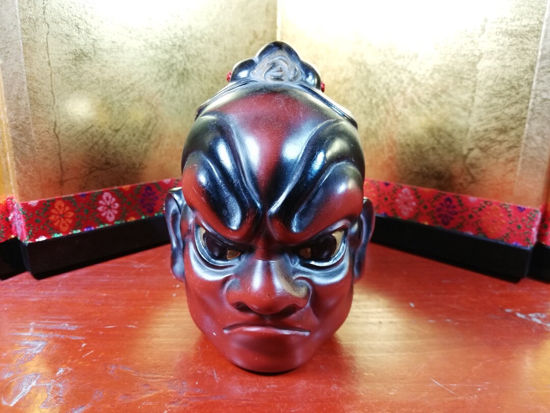 Japanese Todaiji Temple Nio Guardian Mask Earthenware Dorei Bell - Etsy