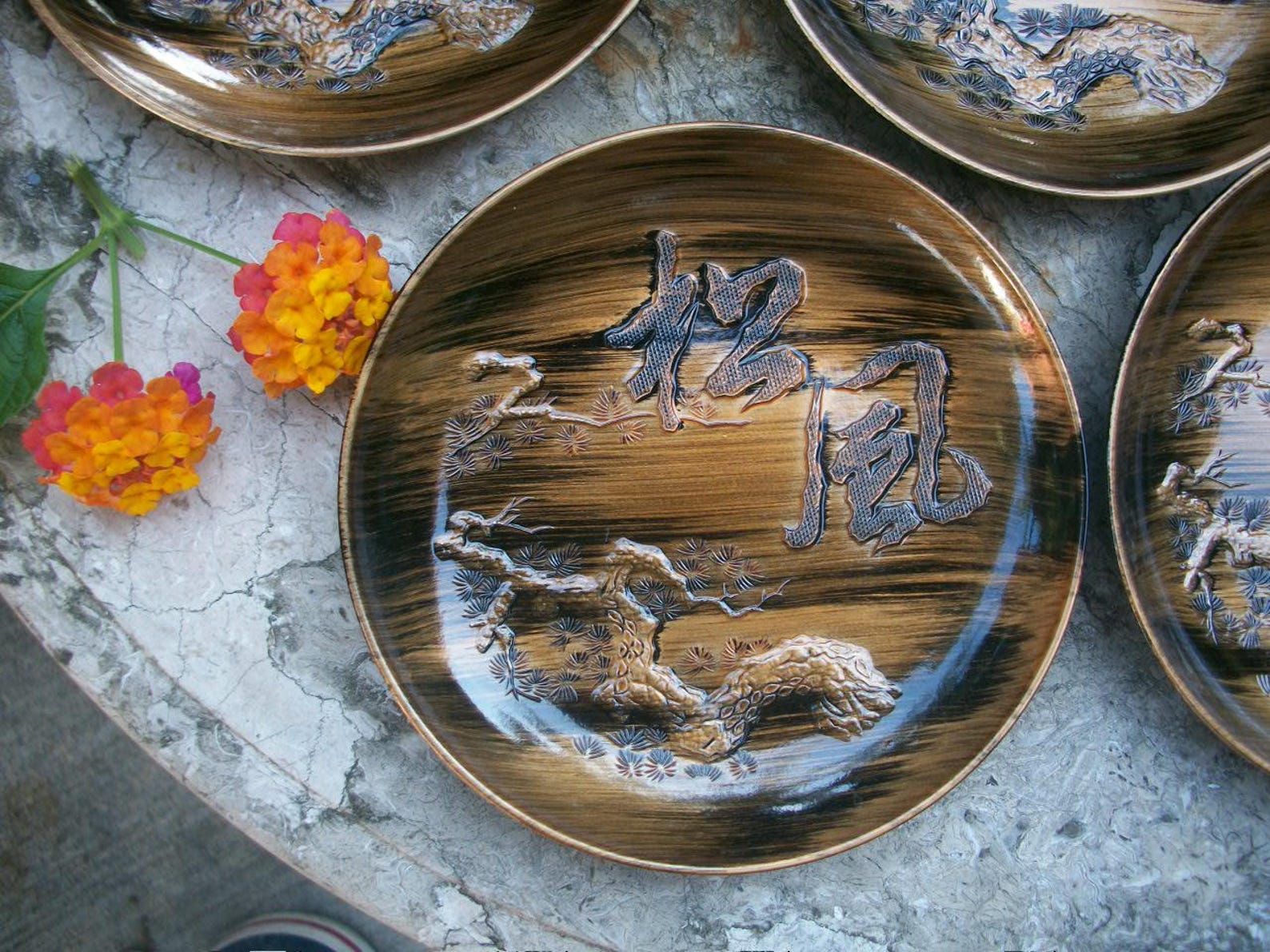 1970s Set Of Five Japanese Showa Period Bakelite Urushi | Etsy