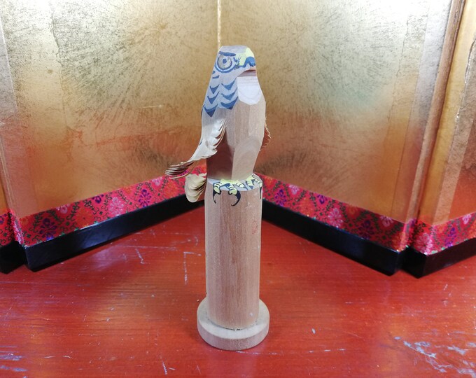 Japanese Wood Carved Falcon Hawk Sasano-bori Otaka Poppo Traditional ...