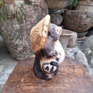 Japanese Vintage Ash Glazed 信楽焼 Shigaraki Male Tanuki Good Luck Raccoon ...
