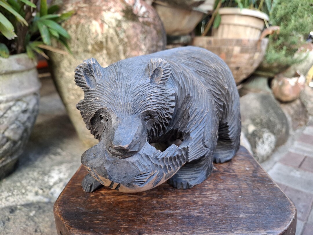 Antique Japanese Mid Large Size Indigenous Hokkaido Ainu People Wood ...