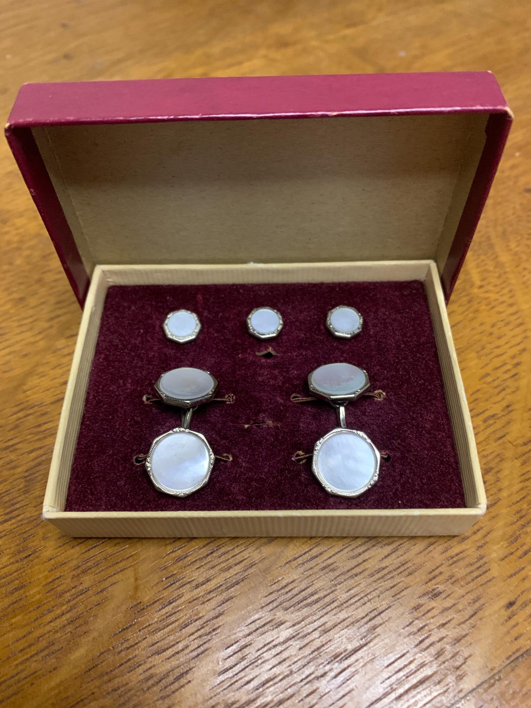 VTG Swank Set of Cuff Links and Tuxedo Buttons in Original Box MOP - Etsy