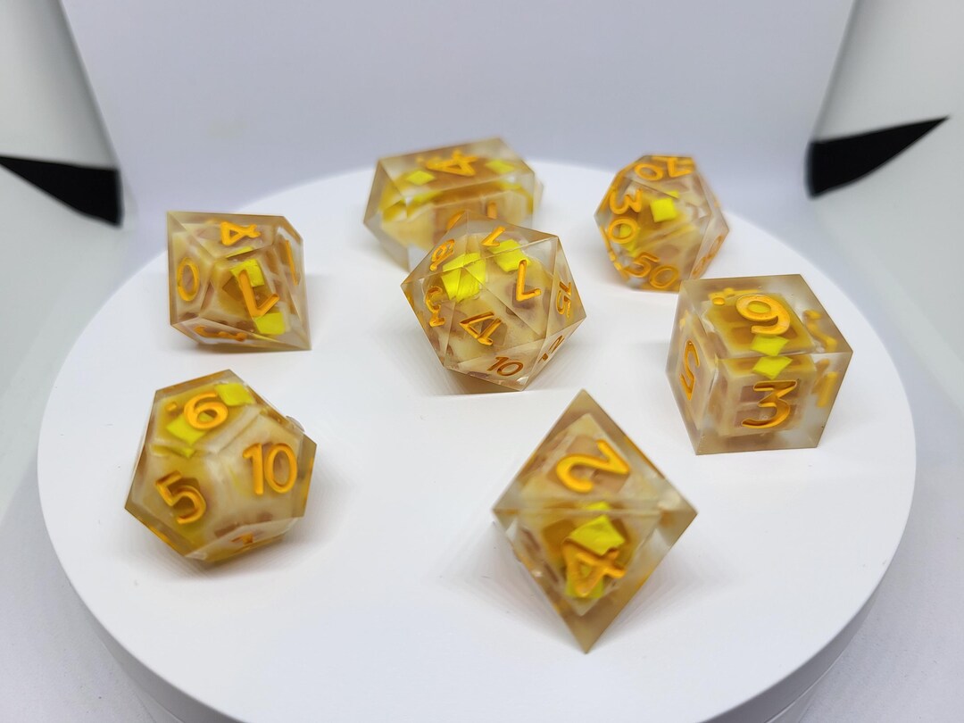 Waffles and Wyverns - Set of 7 Oversized Waffle Gaming Dice + Waffle ...