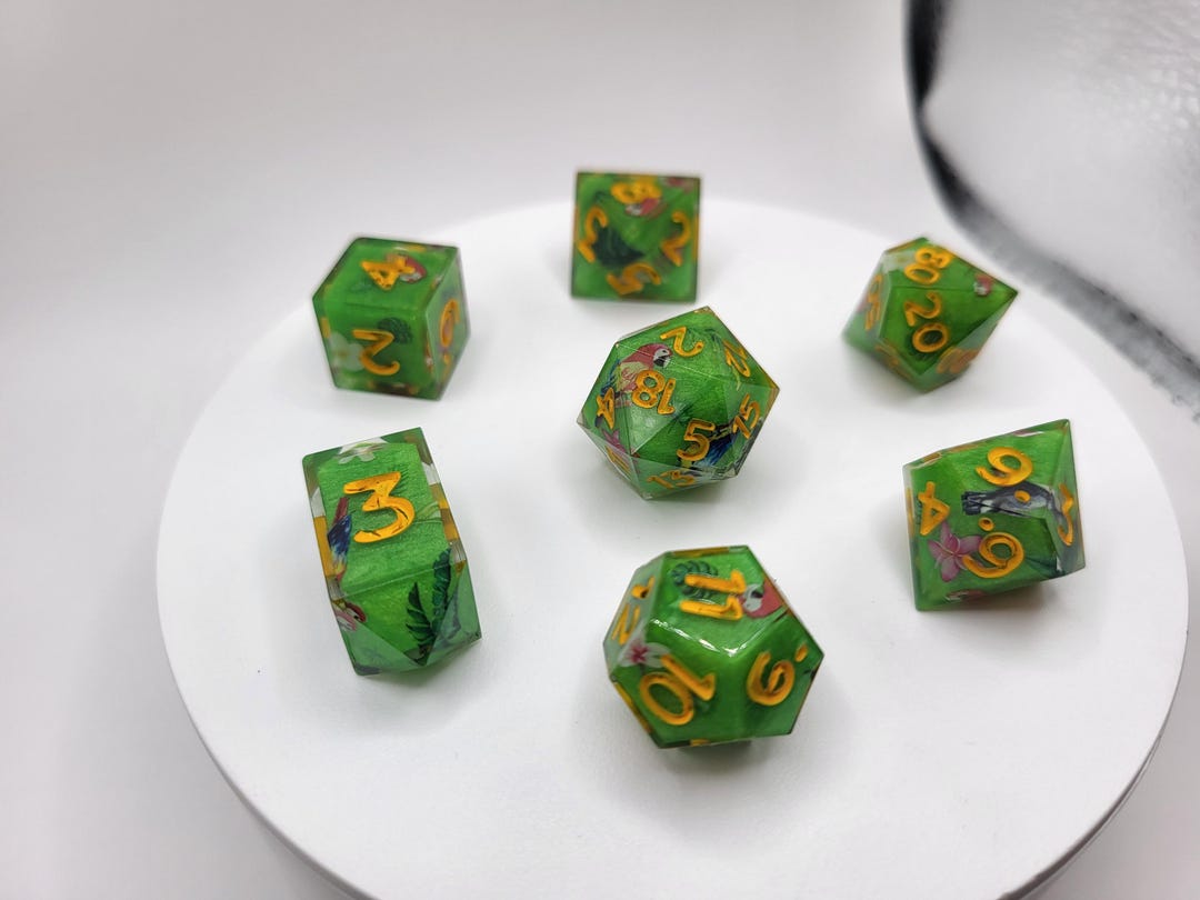 Tropical - Set of 7 Gaming Dice - Etsy