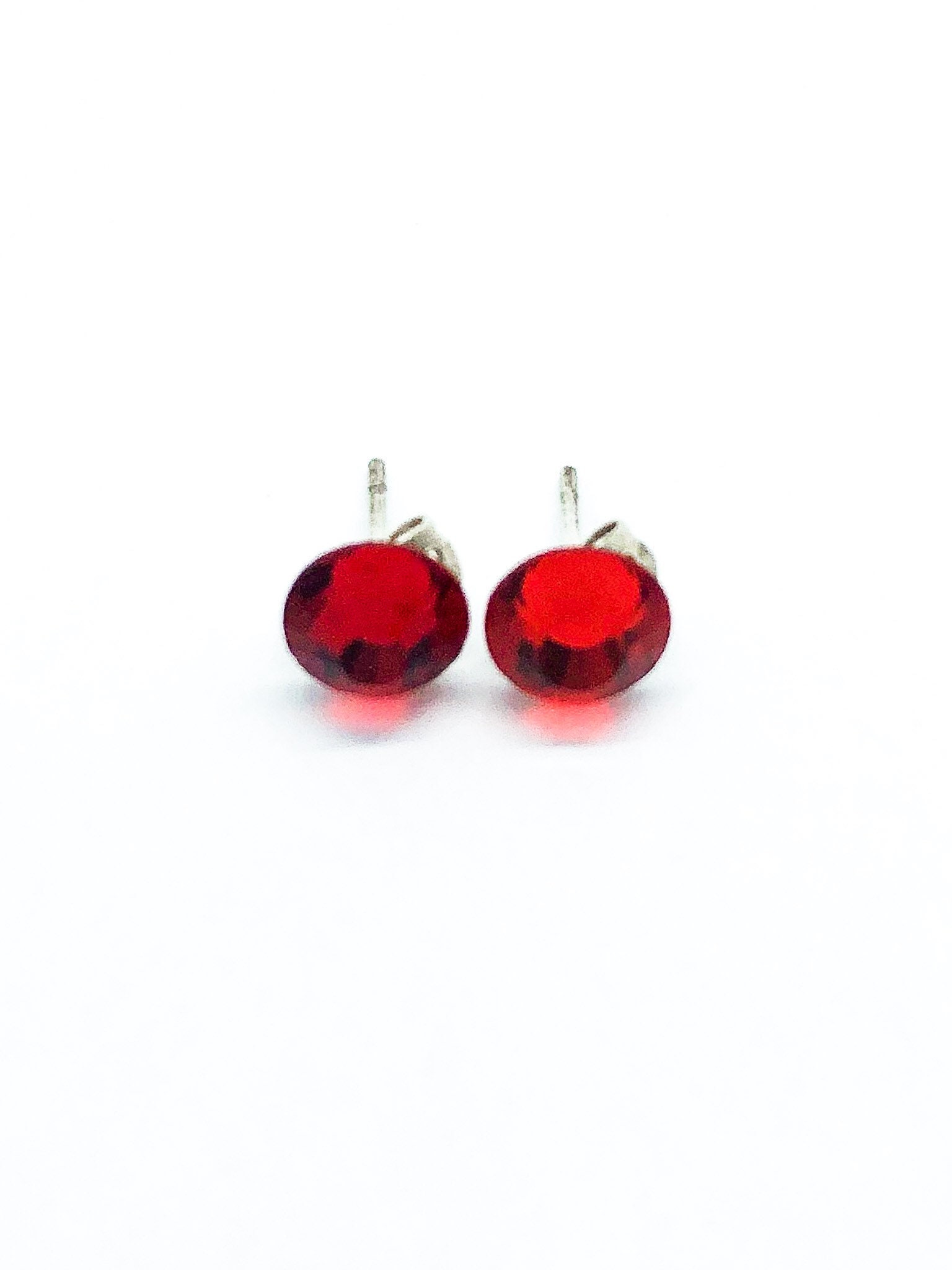 Red Stud Earrings - Etsy