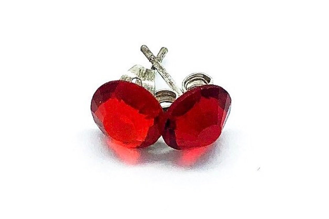 Red Stud Earrings - Etsy
