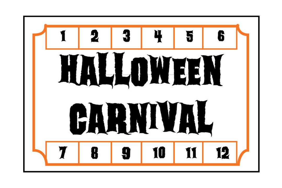 Printable Halloween Carnival Punch Cards-customize, Digital File ...