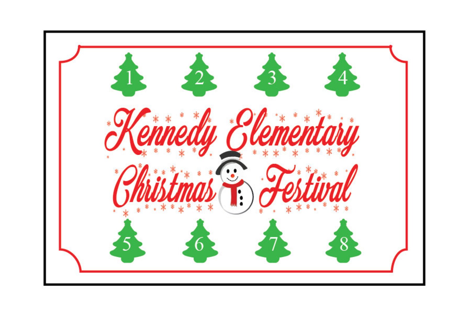 Printable Christmas Carnival Punch Cards, Holiday Carnival Punch Card ...