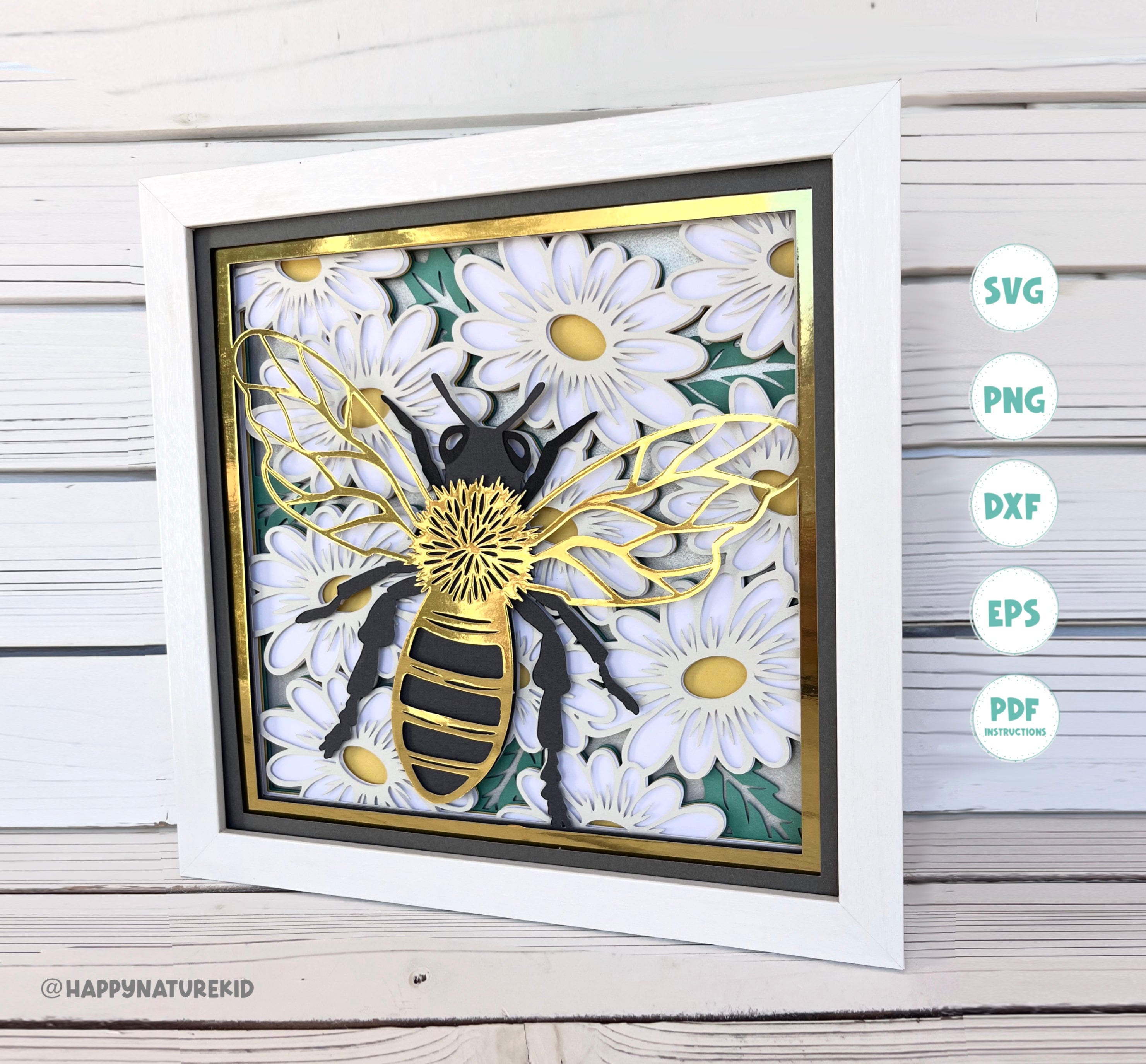 3d Bee and Daisies Shadow Box Svg 3d Bee Shadow Box Svg 3d - Etsy UK