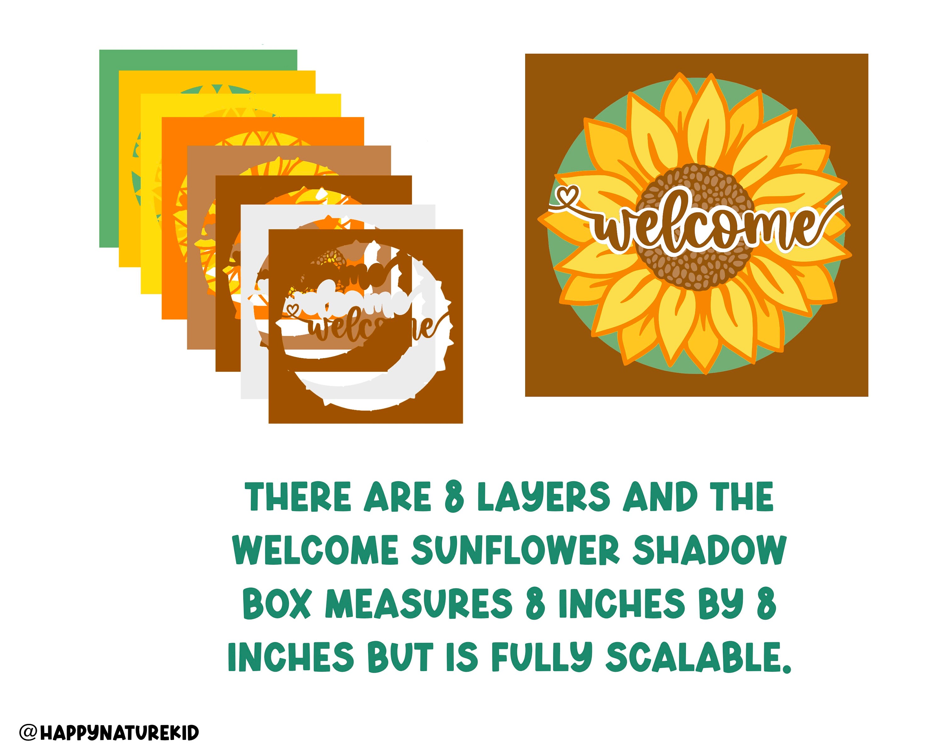 Sunflower Shadow Box Svg Welcome Shadow Box Svg Shadow Box - Etsy