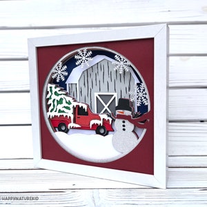 Winter Scene Shadow Box Svg, Shadow Box Svg, Christmas Shadow Box Svg ...