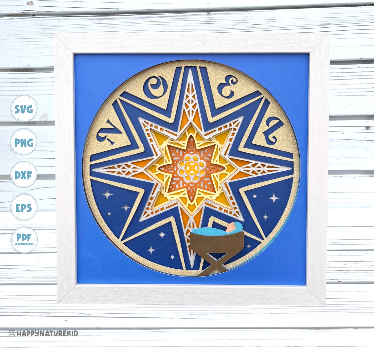 Noel Star Shadow Box Svg Star Shadow Box Svg Nativity Svg - Etsy