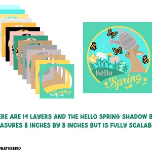3d Hello Spring Shadow Box Svg 3d Layered Svg Easter Shadow Box Svg ...