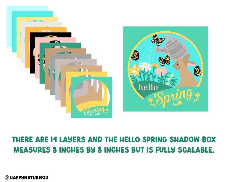 3d Hello Spring Shadow Box Svg 3d Layered Svg Easter Shadow Box Svg ...