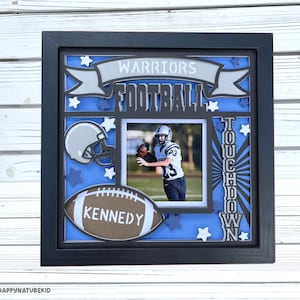 Personalized Football Shadow Box Svg, Personalized Football Svg ...
