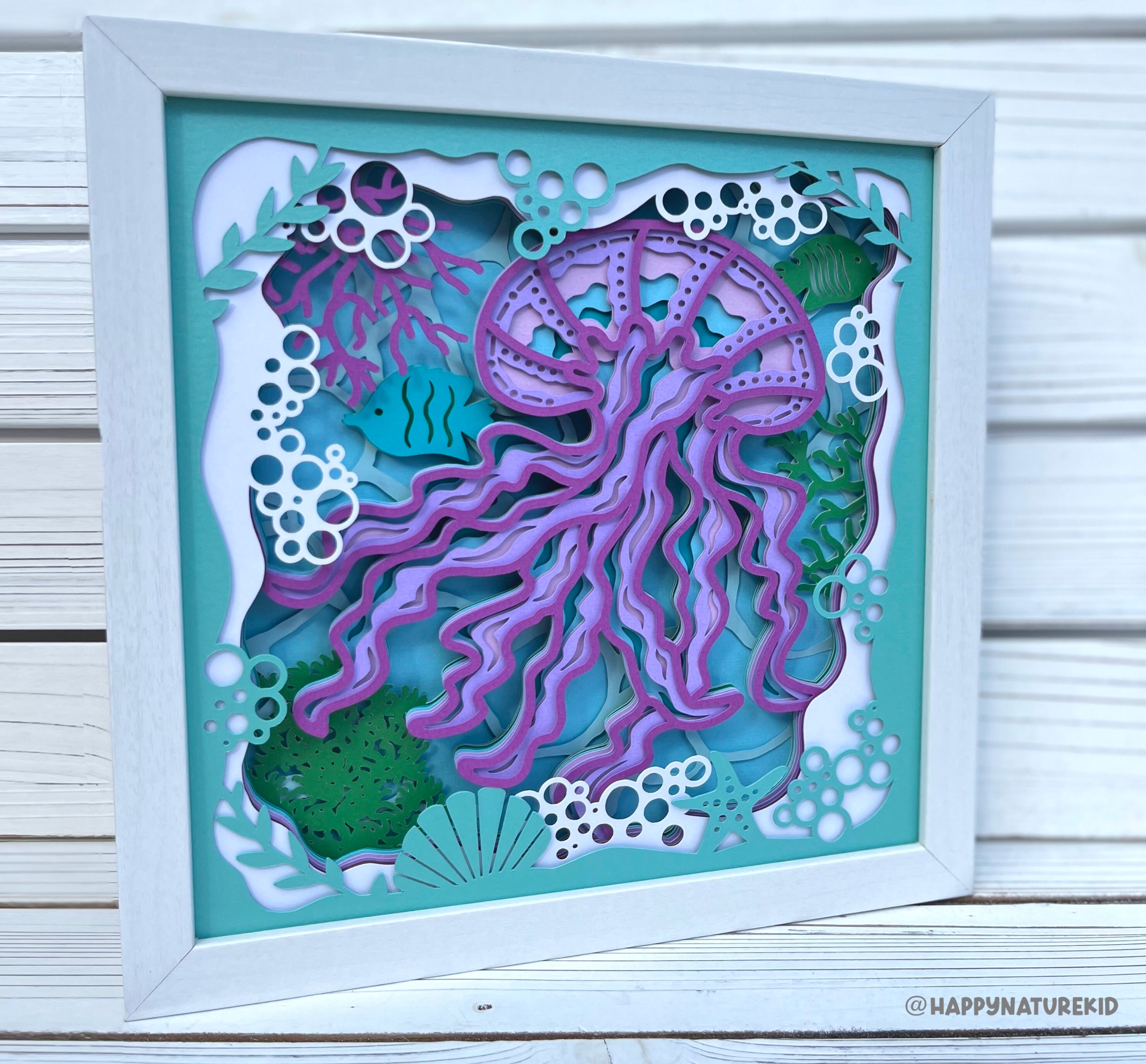 3d Jellyfish Shadow Box Svg, 3d Jellyfish Svg, 3d Shadow Box Svg, 3d ...