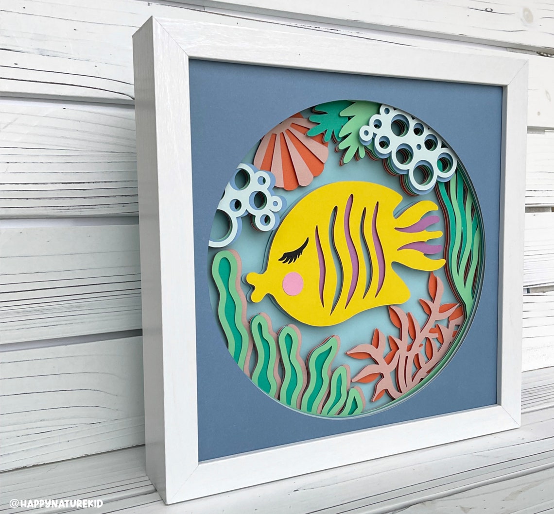 Fish Shadow Box Svg Fish Svg Shadow Box Svg 3d Svg Cricut - Etsy