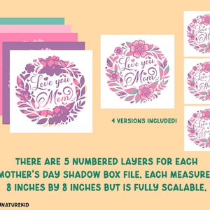 Mother’s Day Shadow Box Svg, Mom Shadow Box Svg, Mum Svg , Nanny Svg ...