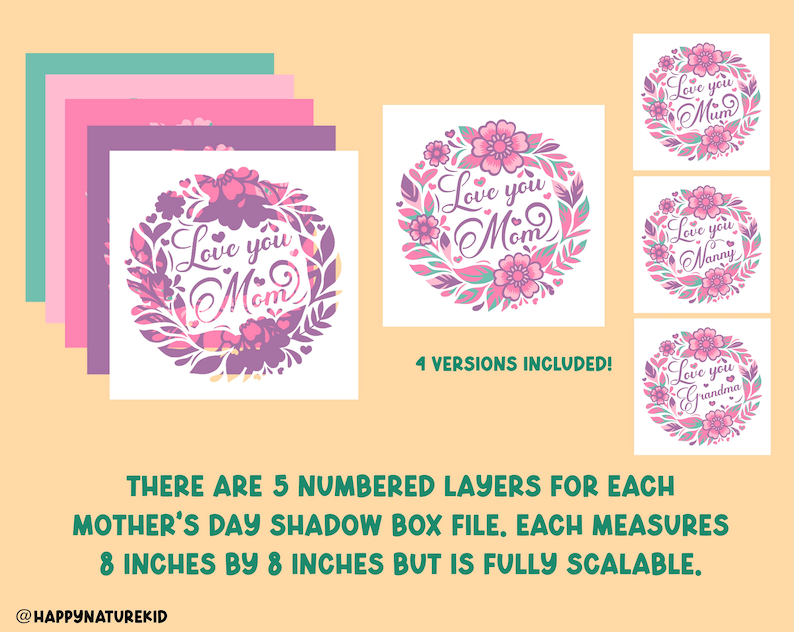 Mother’s Day Shadow Box Svg, Mom Shadow Box Svg, Mum Svg , Nanny Svg ...