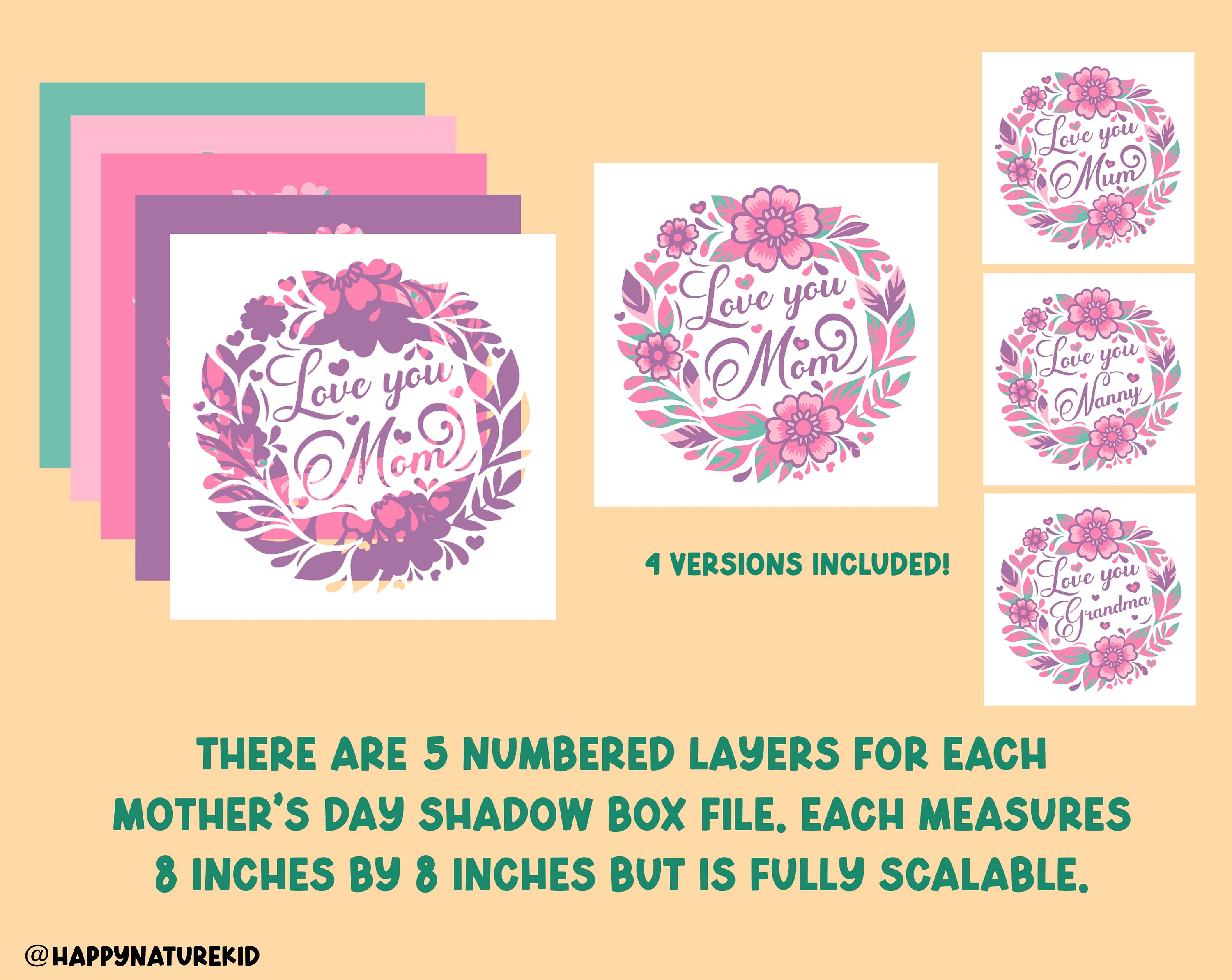 Mother’s Day Shadow Box Svg, Mom Shadow Box Svg, Mum Svg , Nanny Svg ...