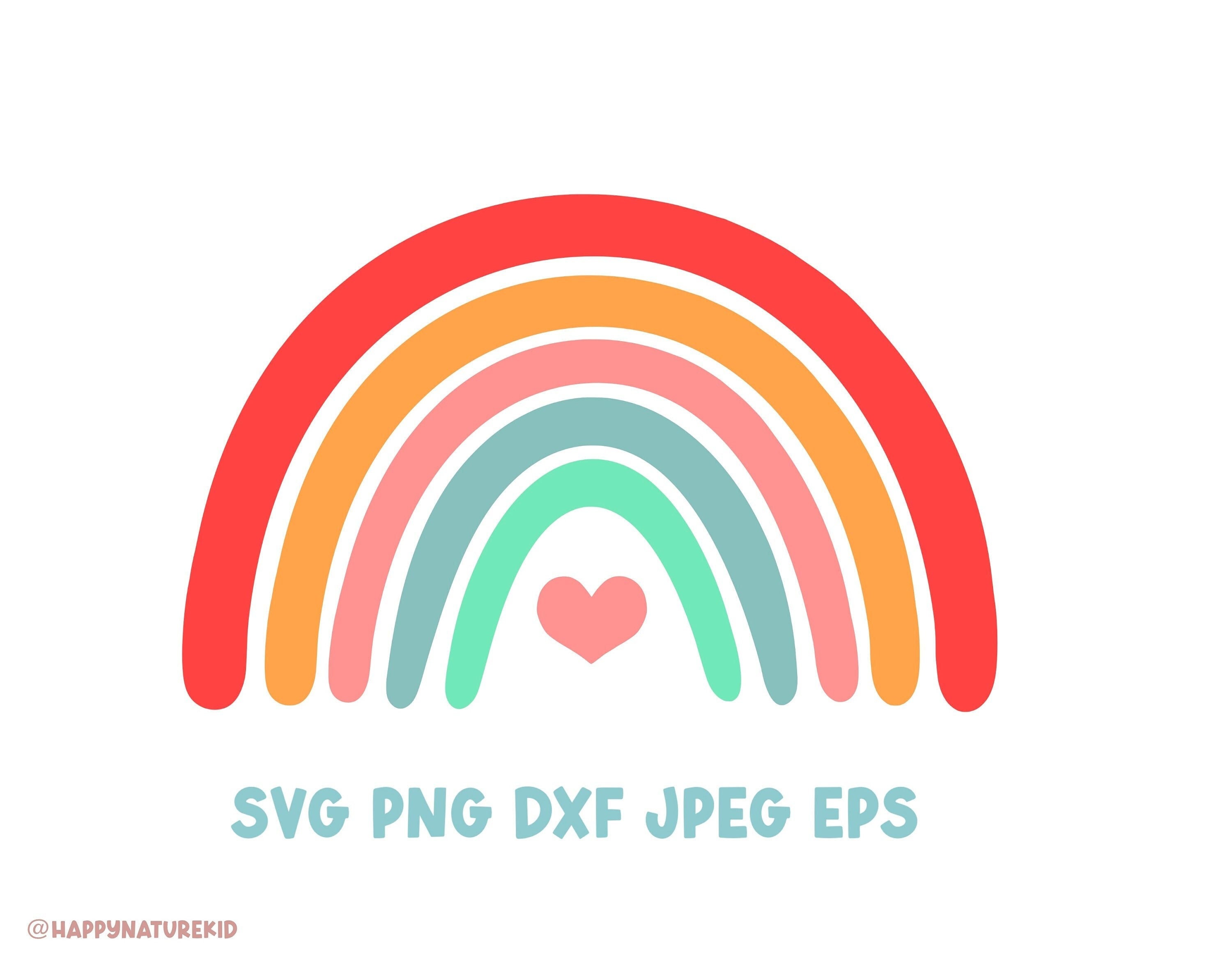 Muted Colored Rainbow Svg Muted Colored Rainbow Png Boho - Etsy