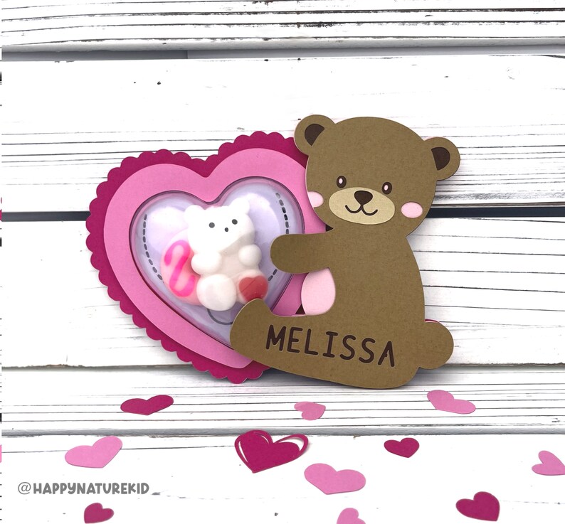 Personalized Candy Holder Bear Svg Valentine Bear Svg Personalized ...