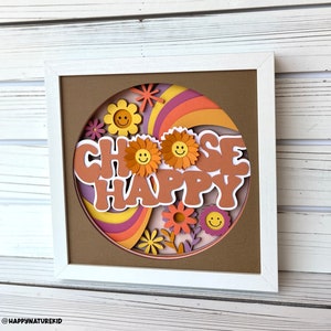 Choose Happy Shadow Box Svg, Shadow Box Svg, Choose Happy Svg, Boho Svg ...