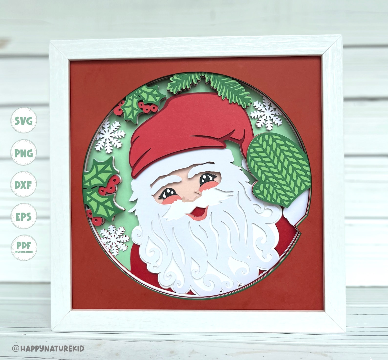 Santa Shadow Box Svg Santa Shadow Box Christmas Shadow Box - Etsy