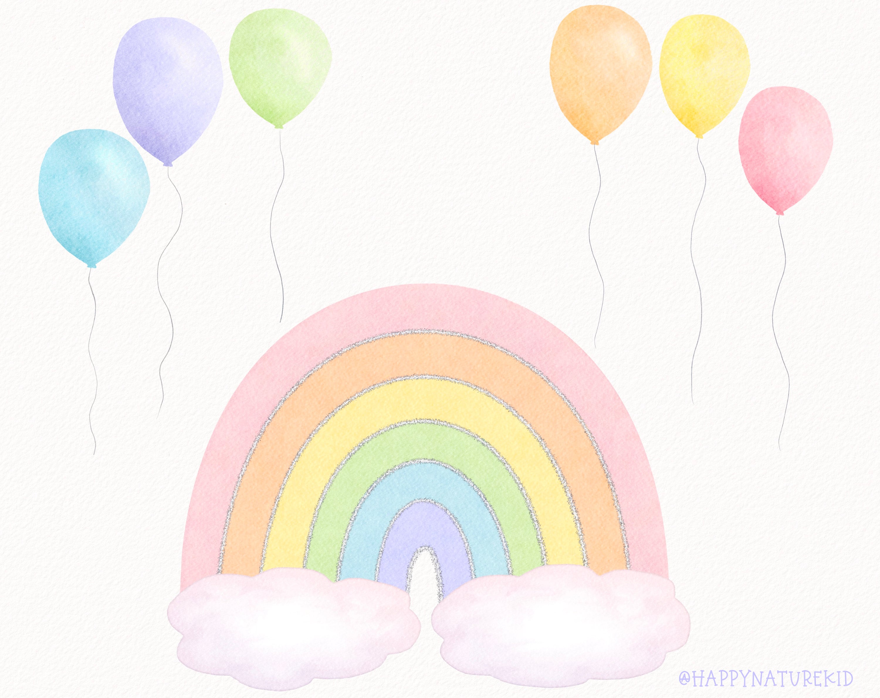 Pastel Rainbow Clipart, Pastel Rainbow png, Watercolor Rainbow Clipart ...