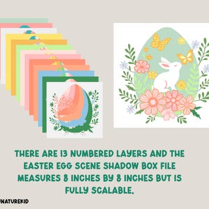 Easter Egg Scene Shadow Box Svg, Easter Bunny Shadow Box Svg, Easter ...