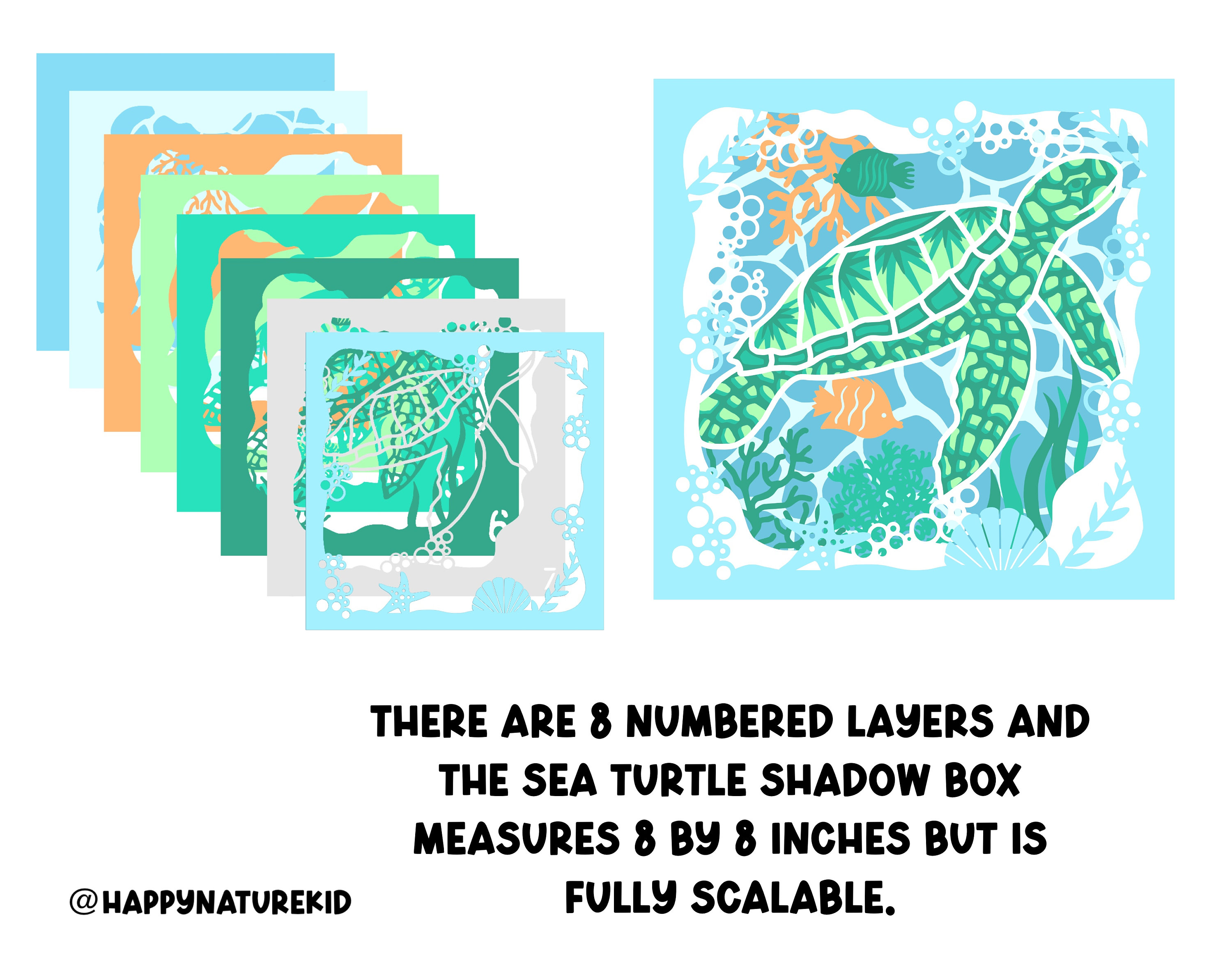 3d Sea Turtle Shadow Box Svg 3d Turtle Shadow Box Svg - Etsy Australia