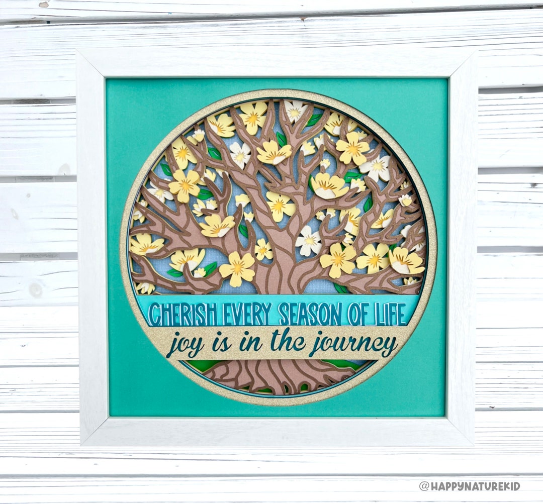 3d Spring Tree Shadow Box Svg, 3d Spring Tree Svg, 3d Shadow Box Svg ...