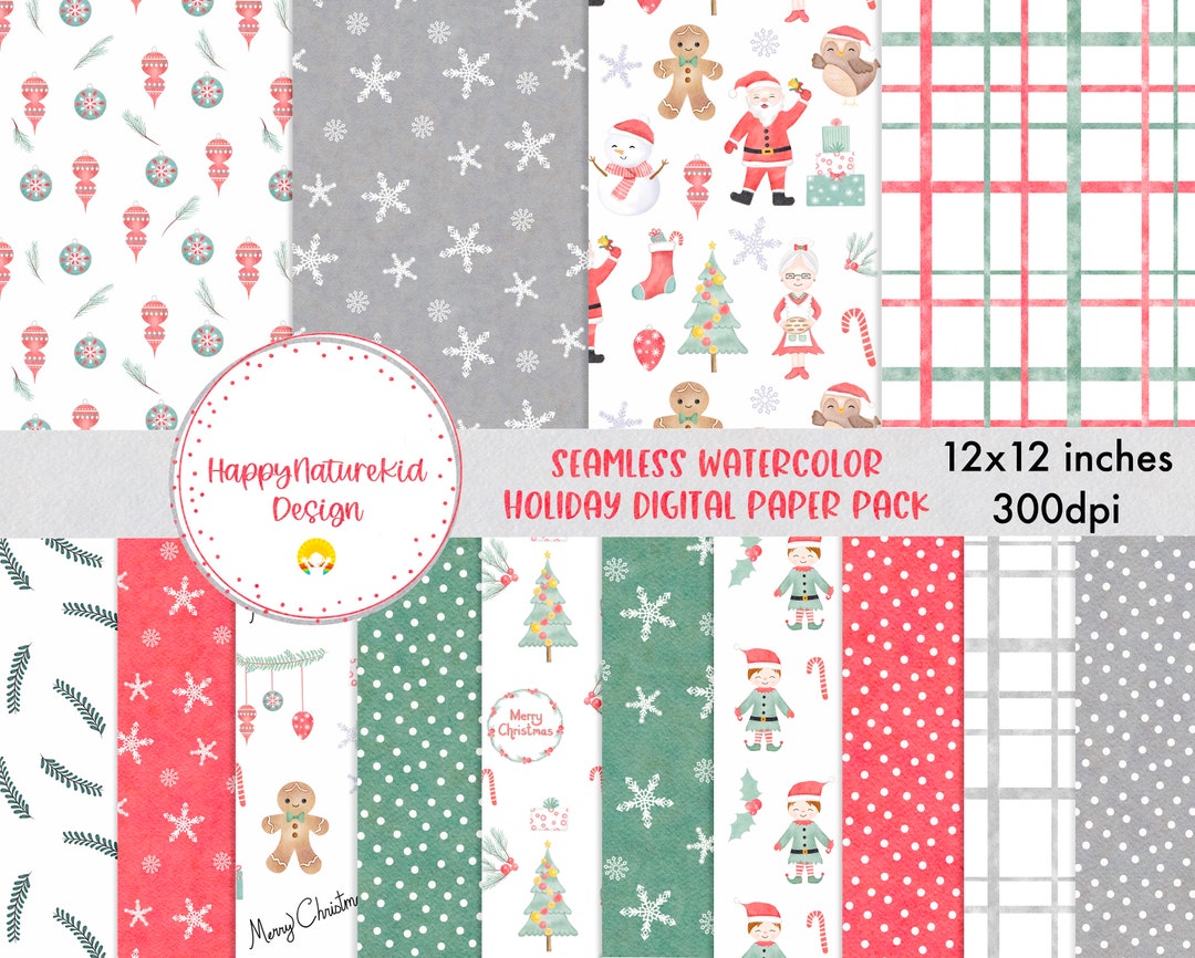 Seamless Digital Paper, Christmas Digital Paper, Christmas Papers ...