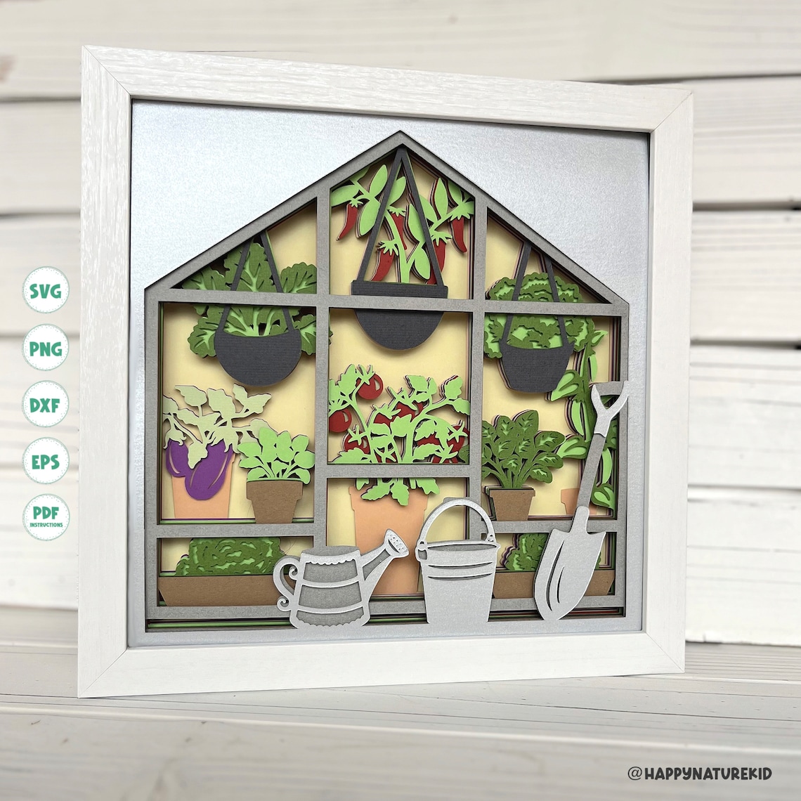 Vegetable Greenhouse Shadow Box Svg, Vegetable Garden Shadow Box Svg ...