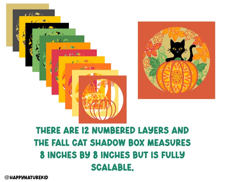 Fall Cat Shadow Box Svg Fall Shadow Box Svg Fall Shadow Box - Etsy
