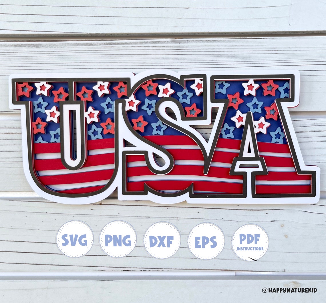 3d USA Svg USA Svg United States Svg Memorial Day Svg - Etsy