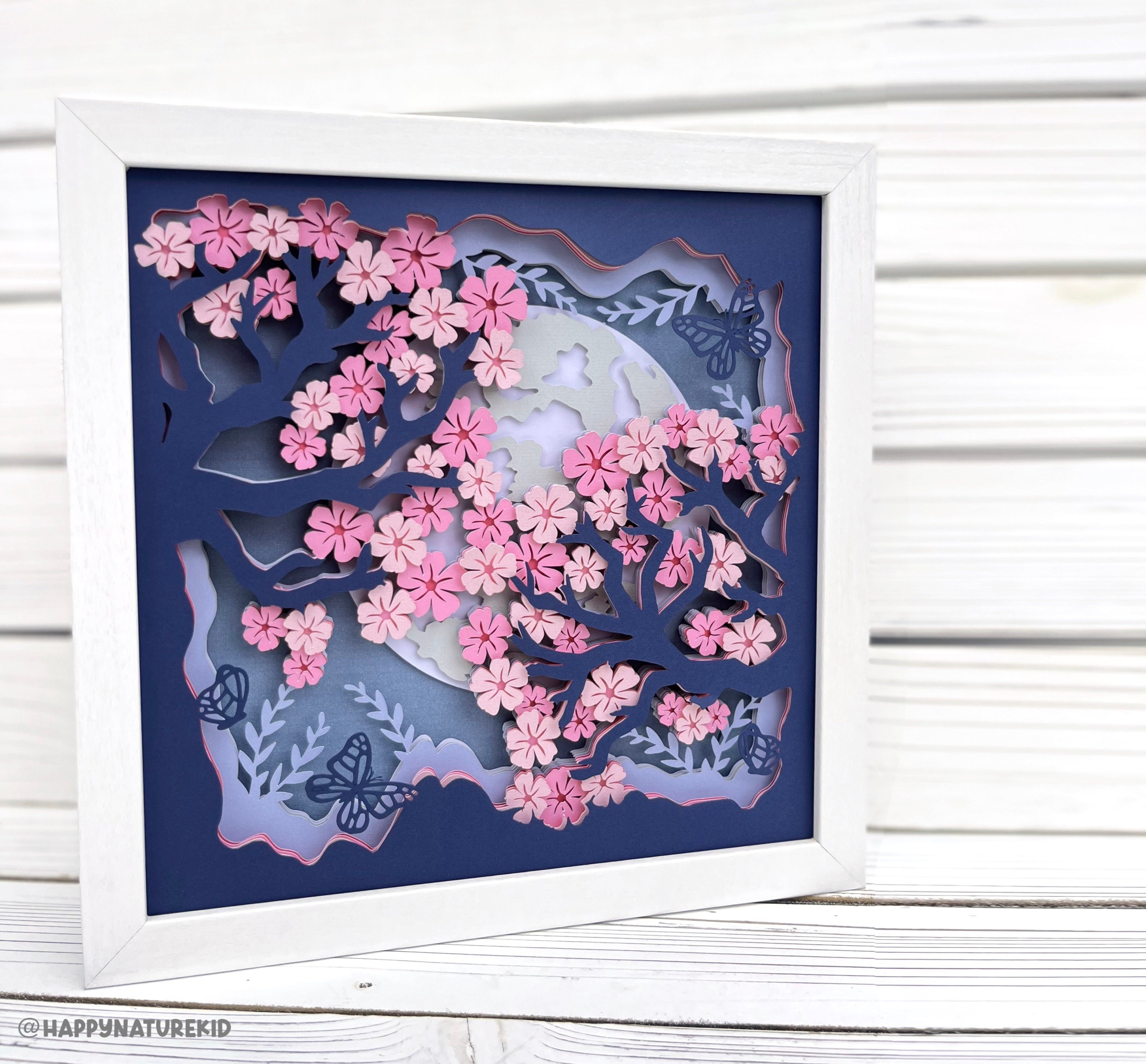 3d Cherry Blossoms Shadow Box Svg Cherry Tree Shadow Box Svg - Etsy ...