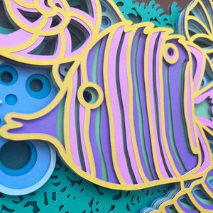 3d Tropical Fish Svg, Fish Svg, 3d Fish Svg, Ocean Svg, Layered Svg ...