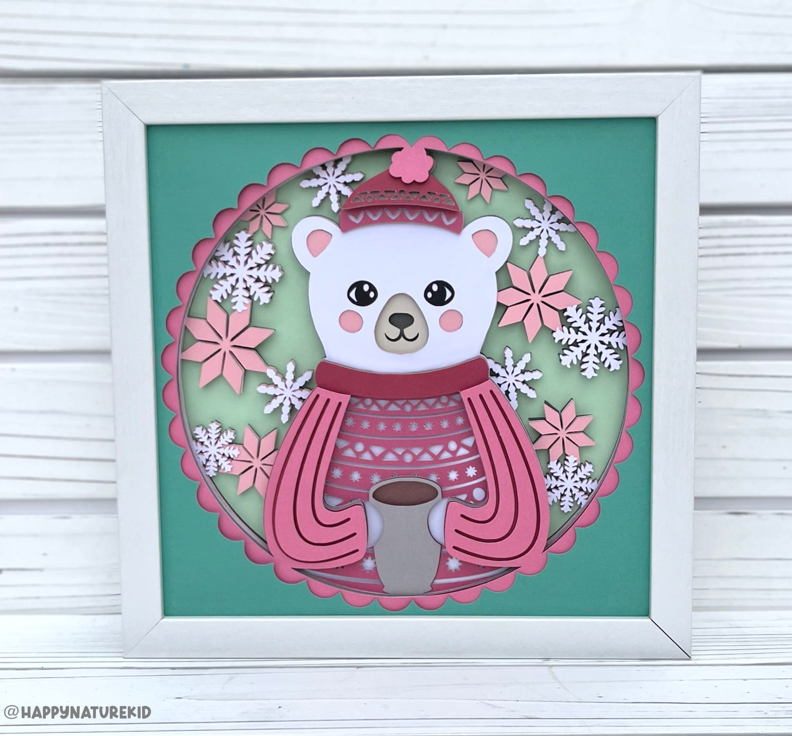 Christmas Polar Bear Shadow Box Svg Christmas Shadow Box Svg - Etsy