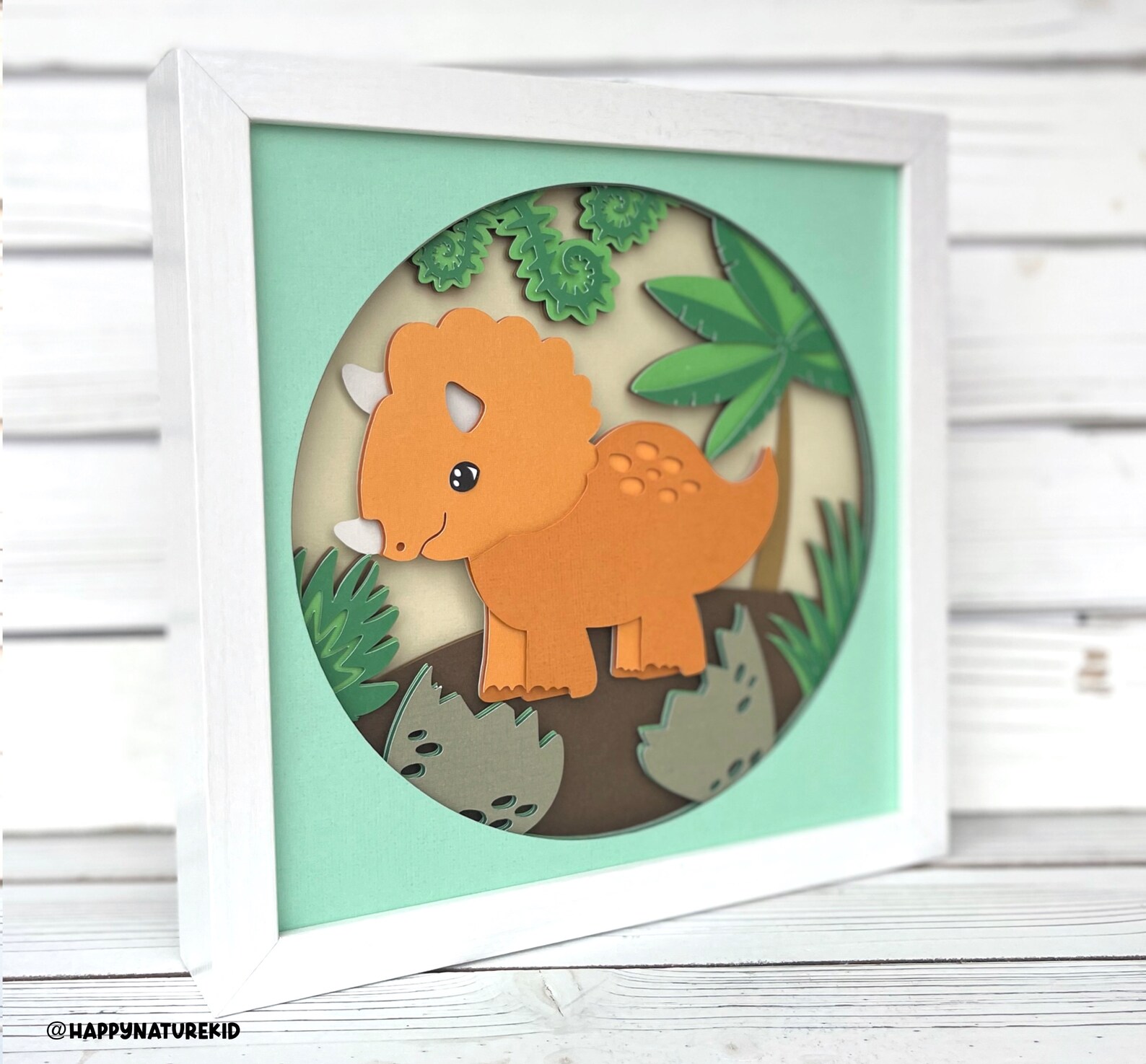 Triceratops Shadow Box Svg 3d Triceratops Svg 3d Dinosaur Svg 3d ...