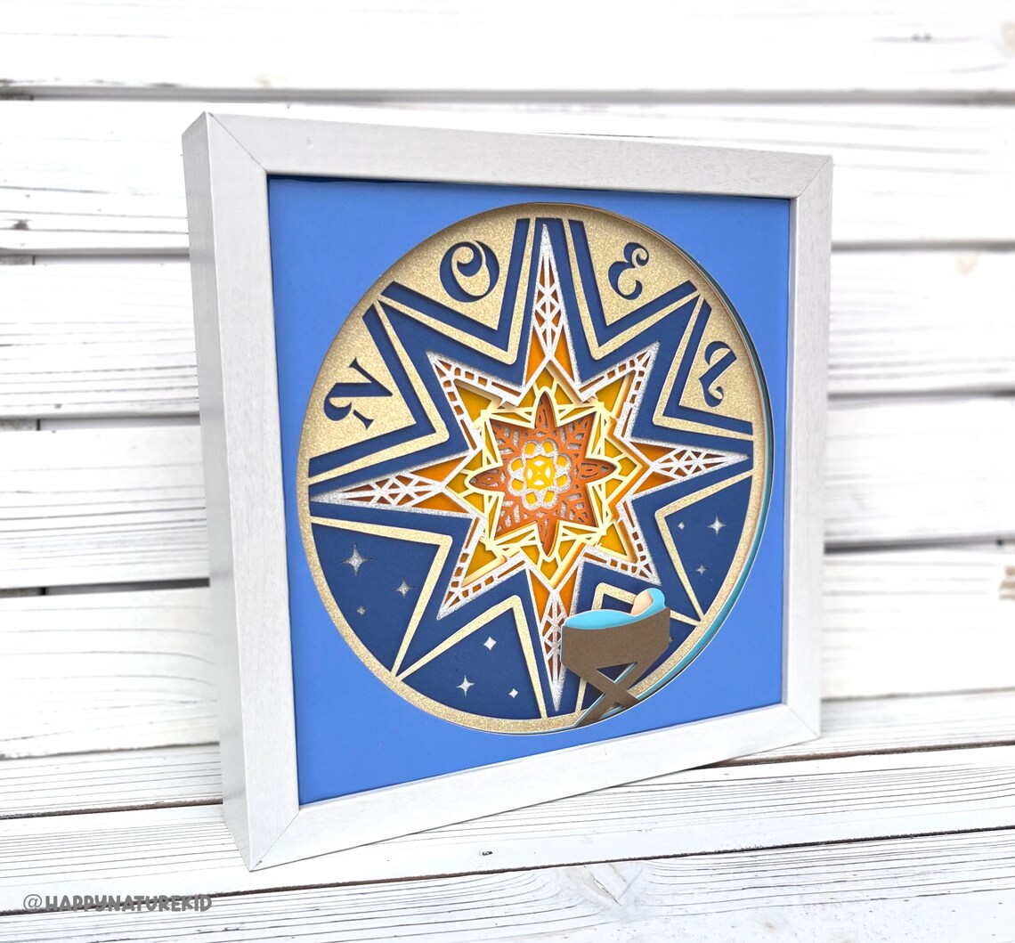 Noel Star Shadow Box Svg Star Shadow Box Svg Nativity Svg - Etsy