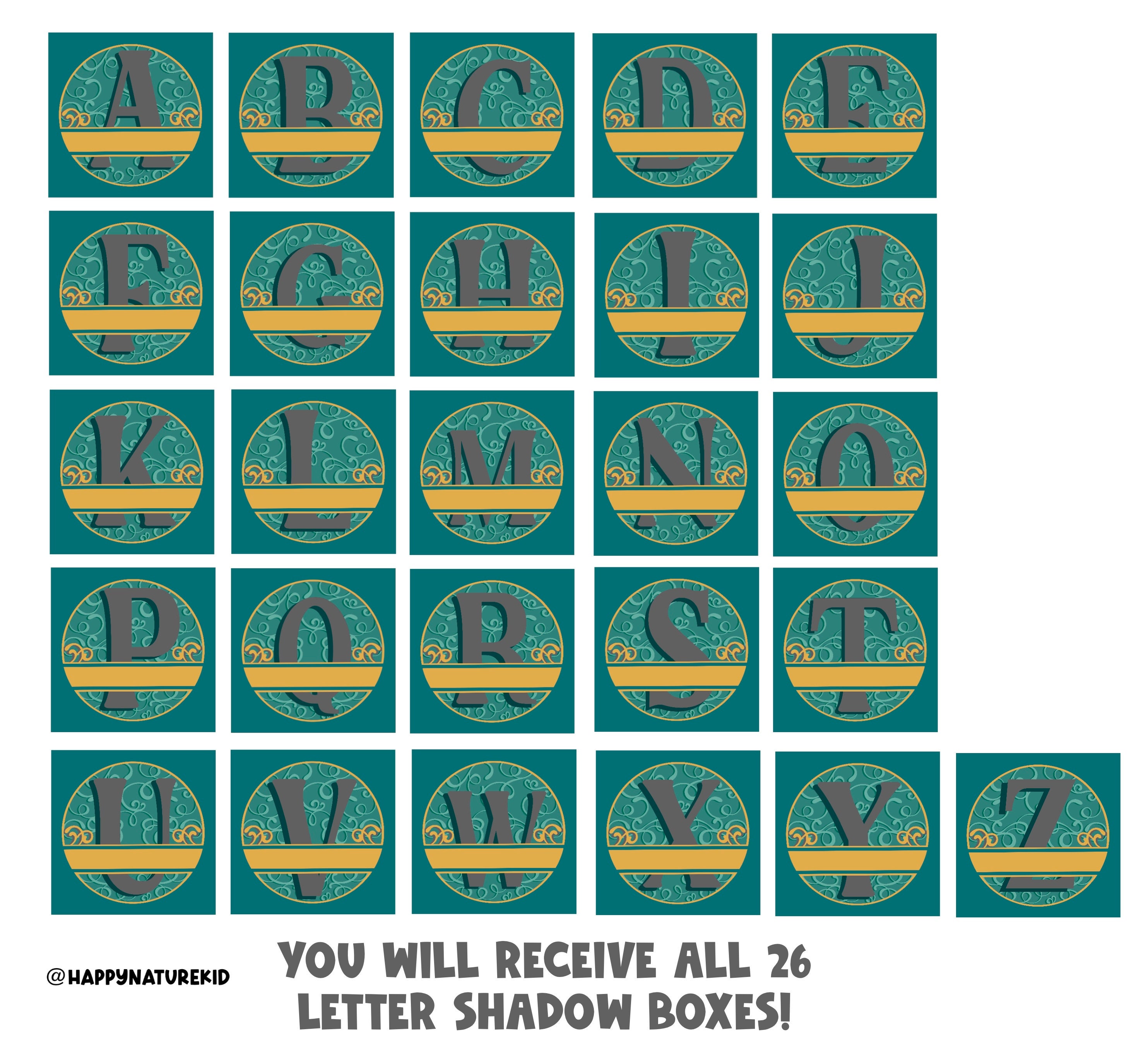 Letter Monogram Shadow Box Svg Personalized Monogram Shadow - Etsy