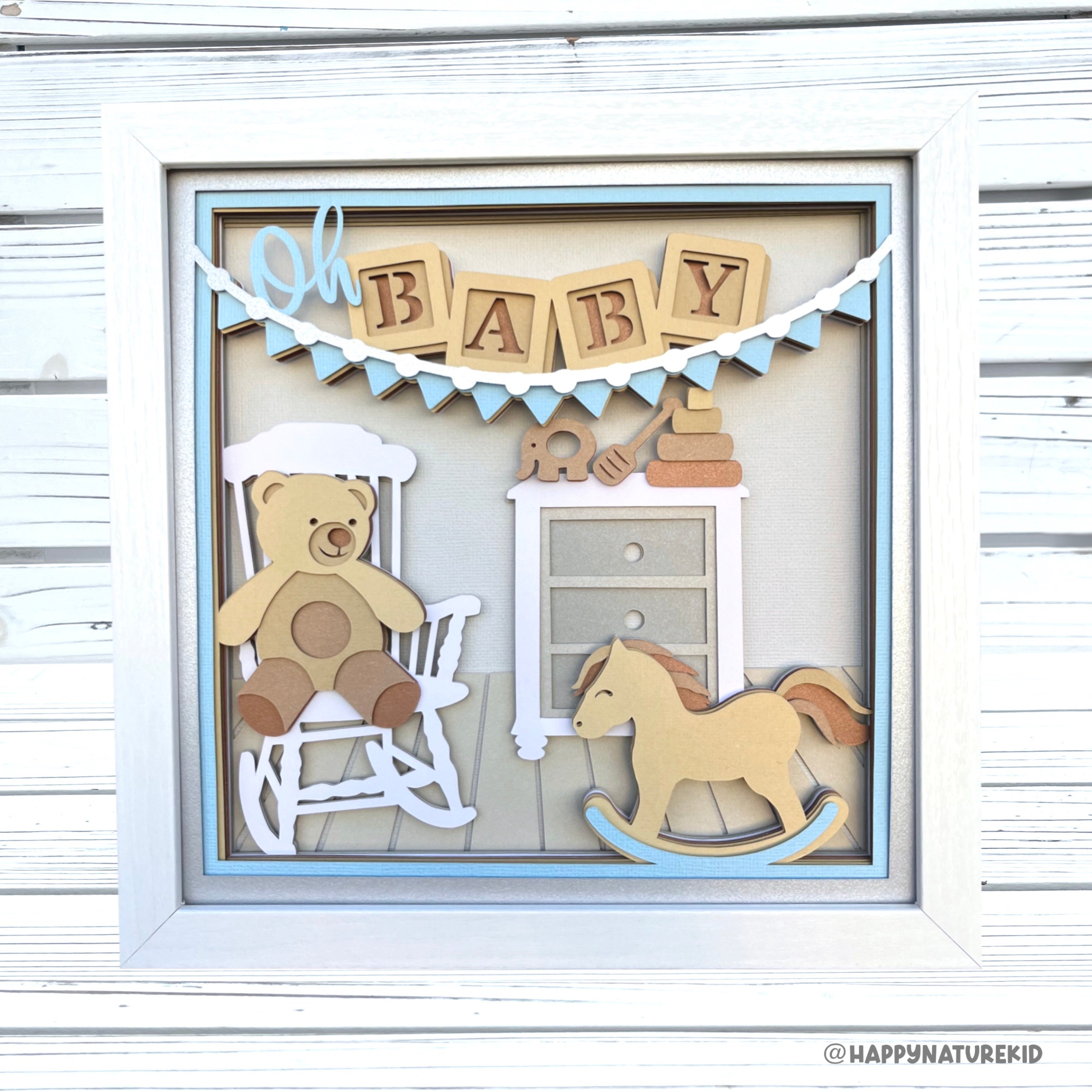 3d Baby Nursery Shadow Box Svg, Baby Shower Gift, Oh Baby Sign, 3d ...