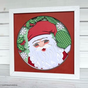 Santa Shadow Box Svg, Santa Shadow Box, Christmas Shadow Box, Shadow ...