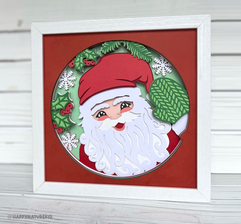 Santa Shadow Box Svg Santa Shadow Box Christmas Shadow Box - Etsy