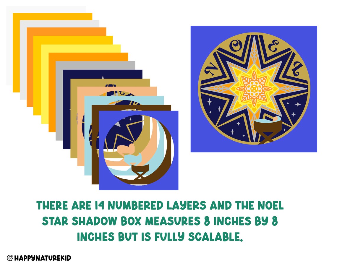 Noel Star Shadow Box Svg Star Shadow Box Svg Nativity Svg - Etsy