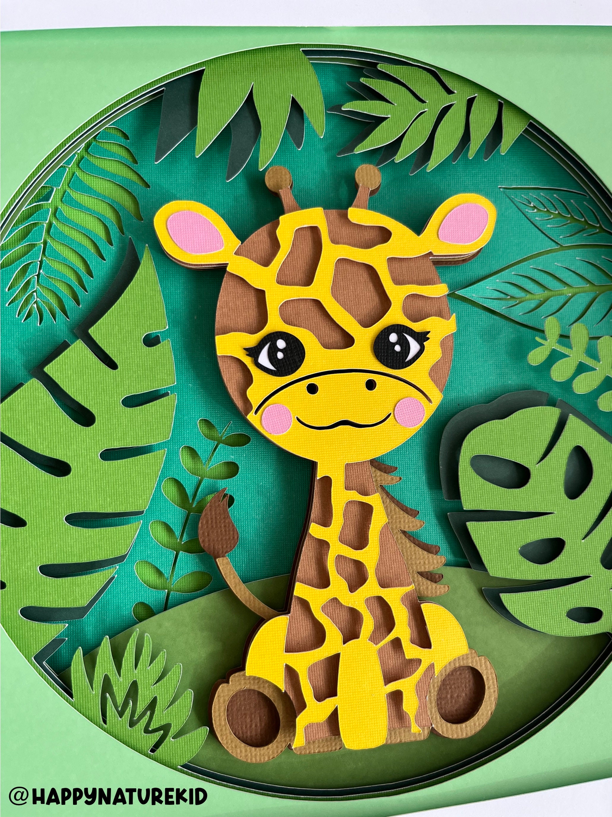 Giraffe Jungle Shadow Box Svg 3d Giraffe Svg Giraffe Svg - Etsy